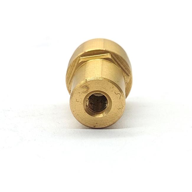 Gold plated brass terminal connector close-up