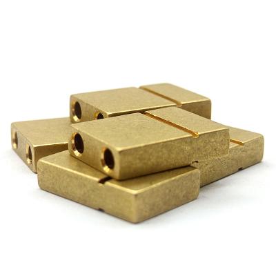 China Terminal Brass Copper China Factory Terminal Brass Block For Socket Brass Junction Terminal,square Hole Terminal Block Wire Terminal Box Customized Cnc Machining for sale