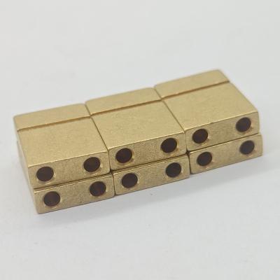 China Terminal Brass Copper China Factory Terminal Brass Block For Socket Brass Junction Terminal,square Hole Terminal Block Wire Terminal Box Customized Cnc Machining for sale
