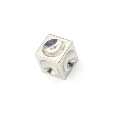 China Fixing Block Aluminum Alloy Multifunctional Connector Cube M3 M4 M5 M6 Hex Nut Aluminum Cube Display Connector for sale