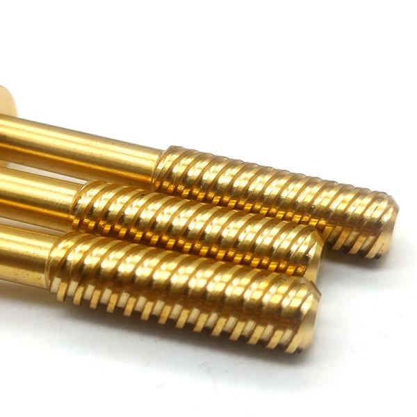 Quality Gold Colored CNC Machining Services Head Bolts For Motorcycle Car Conversions M8 for sale