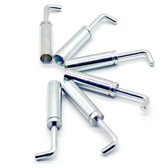 Various CNC machined components on display