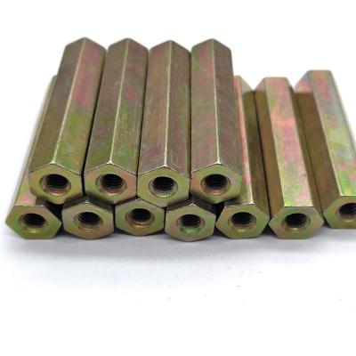 China CNC Machining Zinc Plated Hexagonal Long Nuts Through Hole Extended Connector Nuts for sale