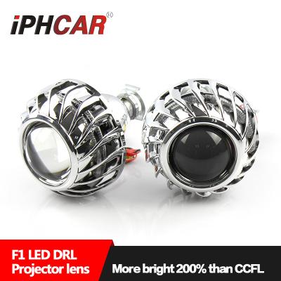 China 12V 2.5 inch Aluminum Alloy led light guide angel eyes bi xenon proejctor lens universal for car for sale