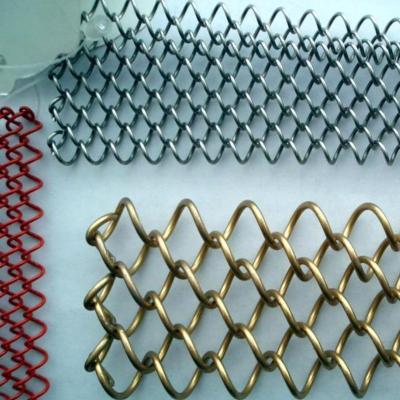 China Diamond Chain Link Aluminum 2.0mm Decorative Wire Mesh for sale