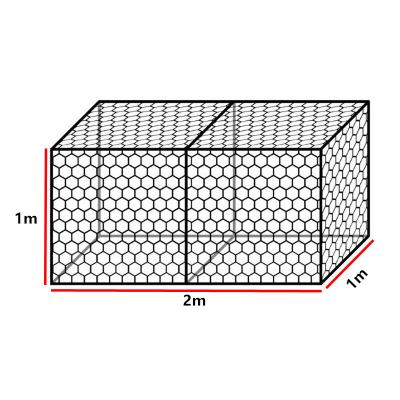 China 2x1x1m galvanisierte Draht 4.0mm gesponnene Gabions-Körbe zu verkaufen