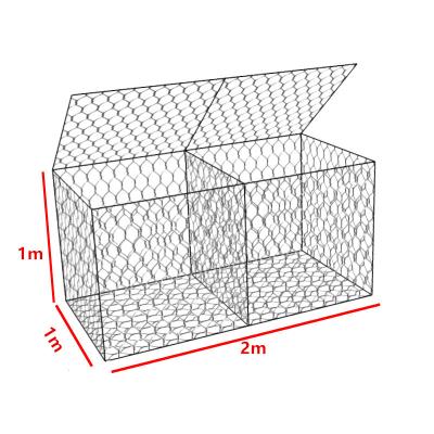 China Sechseckiger rostfreier füllender Gabion Korb-Zaun des Draht-2.2mm zu verkaufen