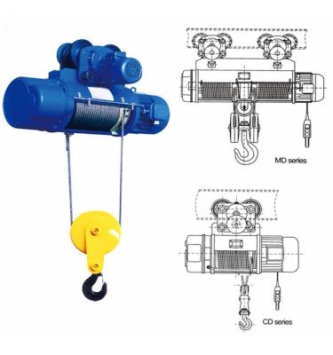 Cina 5 tipo gru elettrica di Ton Electric Wire Rope Hoist MD1 CD1 con telecomando senza fili in vendita