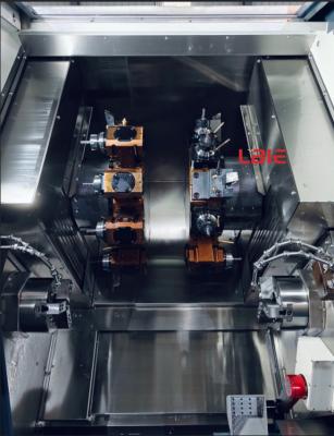 China High Precision Horizontal Dual Spindle Dual Turret Lathe 0-4000rpm Spindle Speed for sale