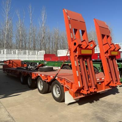 China CIMC 3/Tri/Three Axle Lowbed Truck 40/60/80 Ton Low Loader Semi Trailer for Sale Near Me for sale