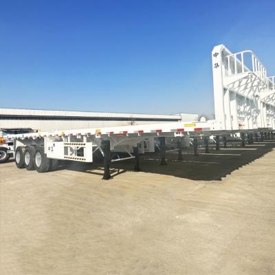 中国 CIMC 40のftの三車軸コンゴの販売のための前部壁が付いている平らなデッキのトレーラー 販売のため