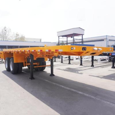 中国 半使用され、新しいCIMC輸送のための2つの車軸平床式トレーラーのトラックのトレーラー販売のための20のFtの容器 販売のため