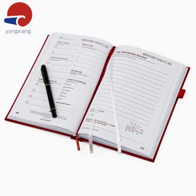China Hard Cover Stylish Daily Planner Customized Daily Agenda Notebook Red for sale