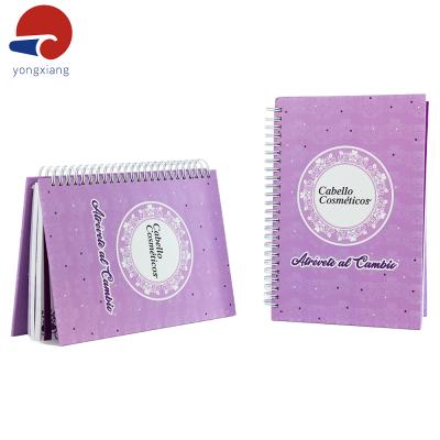 China Full Color Custom Weekly Planner Purple Spiral Notebook Features Drawstring And Functional Pocket for sale