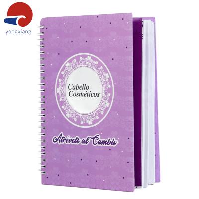 China Hardcover Custom Planner Printing Purple A5 Spiral Planner Full Page Planning for sale