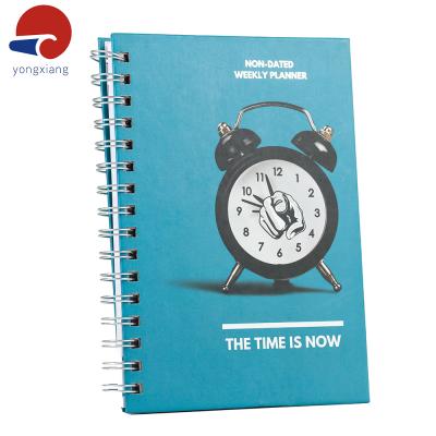 China Color Printed Custom Hardcover Journal Spiral Binding Custom Weekly Planner With Elastic Band for sale