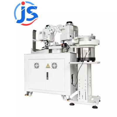 China Automatic Double Heads Crimp with One Side Waterproof Plug Insertion Machine with Stripping Cutting Pressing One-stop Service for sale