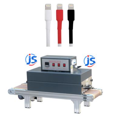 China JunSheng Automatic Wire High Temperature Heat Shrink Tubing Machine with 0 ~ 260 °C Heating Range and High-Temperature Resistant Teflon Mesh Belt for sale