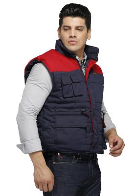 China Two Tone Heavy Duty Work Vest / Winter Safety Vest With Multi Storage Pockets for sale