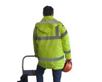 China PU Coated Industrial Work Jackets ,  Reflective Safety Yellow Winter Jacket  for sale