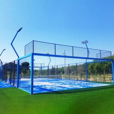 Cina Acciaio panoramico 12mm all'aperto Q235 10mx20m della corte di paddle tennis in vendita