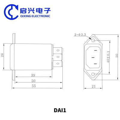 China DAI1 Series IEC Socket Type EMI Single Phase Power Noise Filter 1A 3A 6A 10A for sale