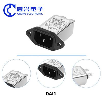China DAI1 Series IEC Socket Type EMI Single Phase Power Noise Filter 1A 3A 6A 10A for sale