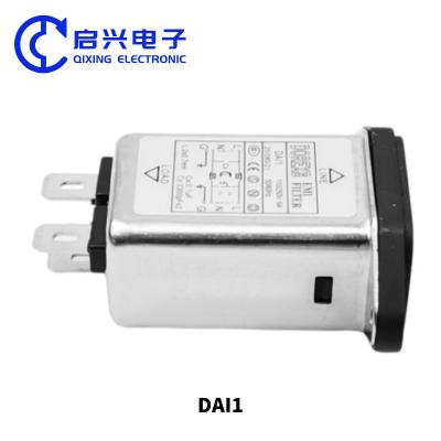 China DAI1 Series IEC Socket Type EMI Single Phase Power Noise Filter 1A 3A 6A 10A for sale