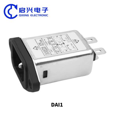 China DAI1 Series IEC Socket Type EMI Single Phase Power Noise Filter 1A 3A 6A 10A for sale
