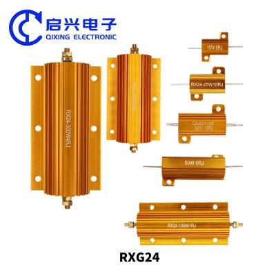 China RX24 15W 5rj Wirewound Resistor Power Brake Load Aluminum Shell Resistor for sale