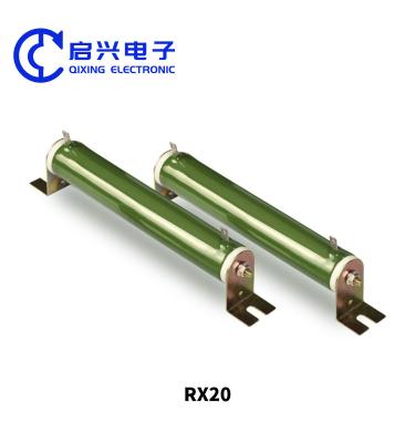 China RX20 Braking Resistors Glazed Ceramic Wirewound Tube Enamel Capacitor Discharge Resistor for sale