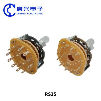 중국 2pcs RS25 포텐시오미터 회전 밴드 스위치 3 폴 4 위치 판매용