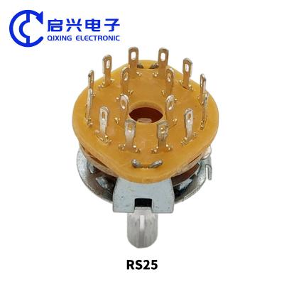 China 2pcs RS25 Rotary Band Switch 2 Pole 6 Position DC30V 0.3A for sale