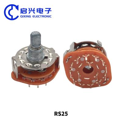 China 5Pin 1P4T 1 Pole Rotary Switches 4 Position Selector Switch 2Pcs RS25 1*4 for sale