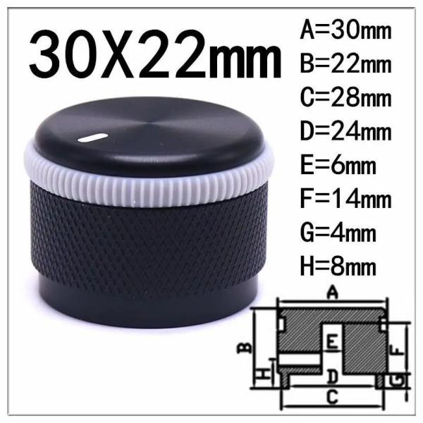 Blue 32x22 6mm Aluminum Solid Amplifier Stereo Volume Potentiometer