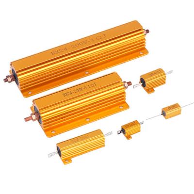 China RX24 100W Oro Aluminio Casado Wirewound Resistor de potencia Resistor de potencia Resistor de frenado dinámico en venta