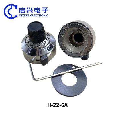 China Esfera digital H-23-6A perno de metal para el potencialómetro 3590S perno de volumen de aluminio d Eje 6mm 15 GIRN con perno de conteo en venta