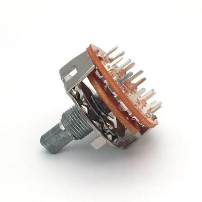 China 4 Pole 5 Position Rotary Switch RS25-1-12 Shaft 500V 50-60Hz 1minute Rotary Voltage Selector Switch for sale