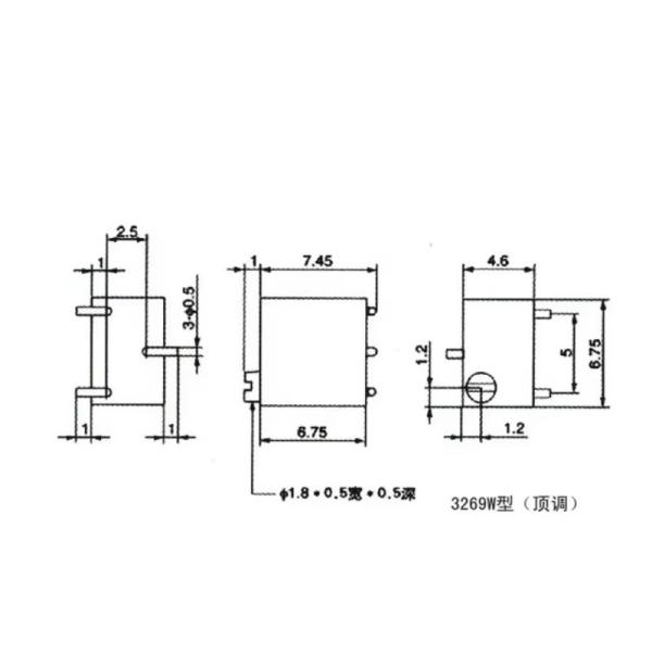 Customizable 1K OHM 0.25W 3269P Trimmer Potentiometers For Accurate Resistance Control