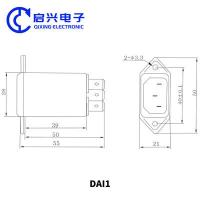 China DAP2 Series PCB Mount EMI Power Filter 1A-10A 250VAC Single Phase Noise Suppression for sale