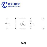China DAP2 Series PCB Mount EMI Power Filter 1A-10A 250VAC Single Phase Noise Suppression for sale