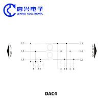 China Three Phase EMI Filter DAC6 Series 125A-200A 380VAC 440VAC Power Line Noise Suppressor for sale