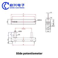 China 100mm Travel Linear Slide Potentiometer 10K 30K with 10,000 Cycle Durability for Industrial Control Systems for sale