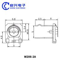 China C3305 Single Ring Glass Glaze Potentiometer 3x3mm Chip - 100Ω to 1MΩ Range, 0.1W Rated Power for sale