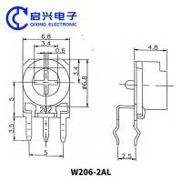 China C3305 Single Ring Glass Glaze Potentiometer 3x3mm Chip - 100Ω to 1MΩ Range, 0.1W Rated Power for sale