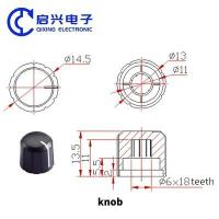 China Plastic Volume Control Knob 45x17mm for 6mm Round Shaft Potentiometer Encoder for sale