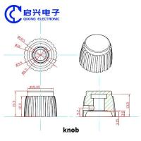 China Plastic Volume Control Knob 45x17mm for 6mm Round Shaft Potentiometer Encoder for sale
