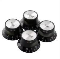 China Black Electric Guitar Knobs 6mm Spline Shaft Volume Tone Control Replacement 25.2mm Top Diameter for sale