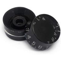 China Black Electric Guitar Knobs 6mm Spline Shaft Volume Tone Control Replacement 25.2mm Top Diameter for sale