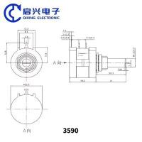 China 3590S-2-103L 10K Ohm Wirewound Potentiometer - 2W Rated Power, 3600° Rotation Angle for sale